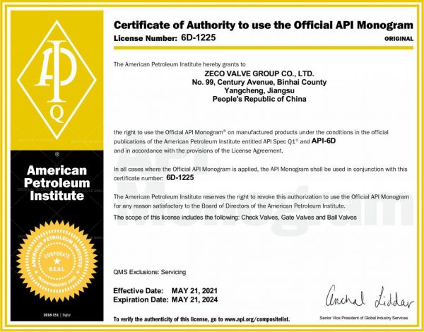 API American Petroleum Institute - Fabricante de válvulas certificado ...